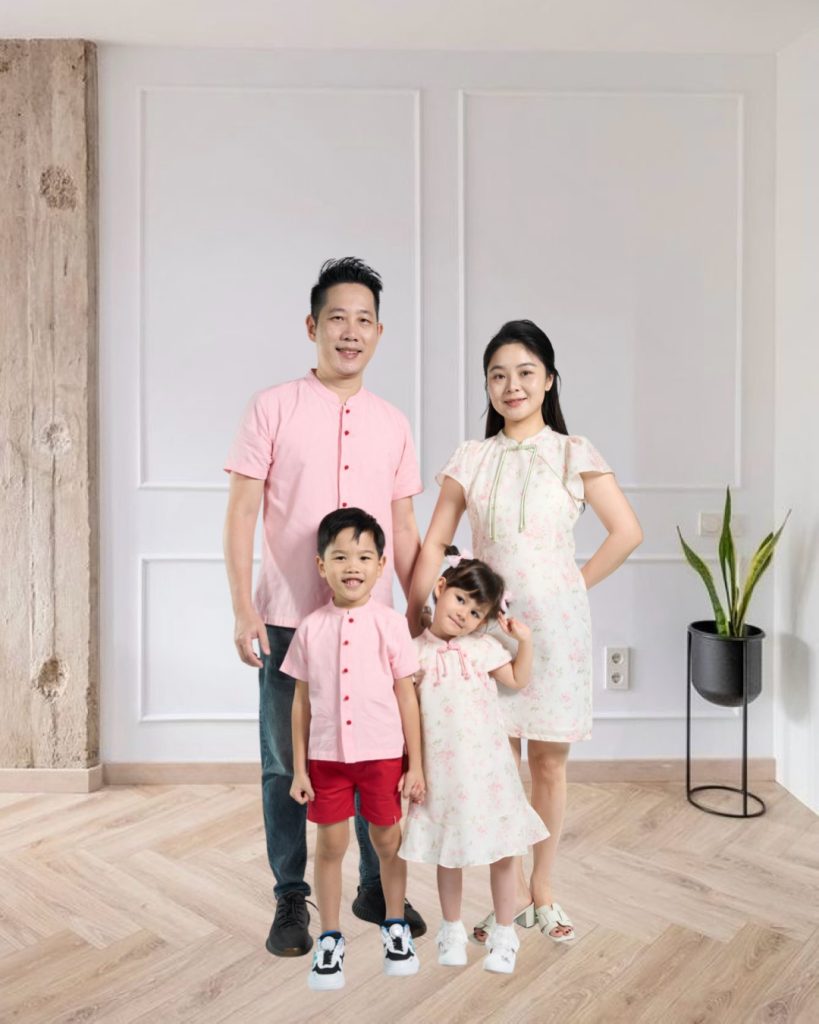 CNY 2025 Cherry Blossom Series – Ladies Cheongsam – Pink Heart