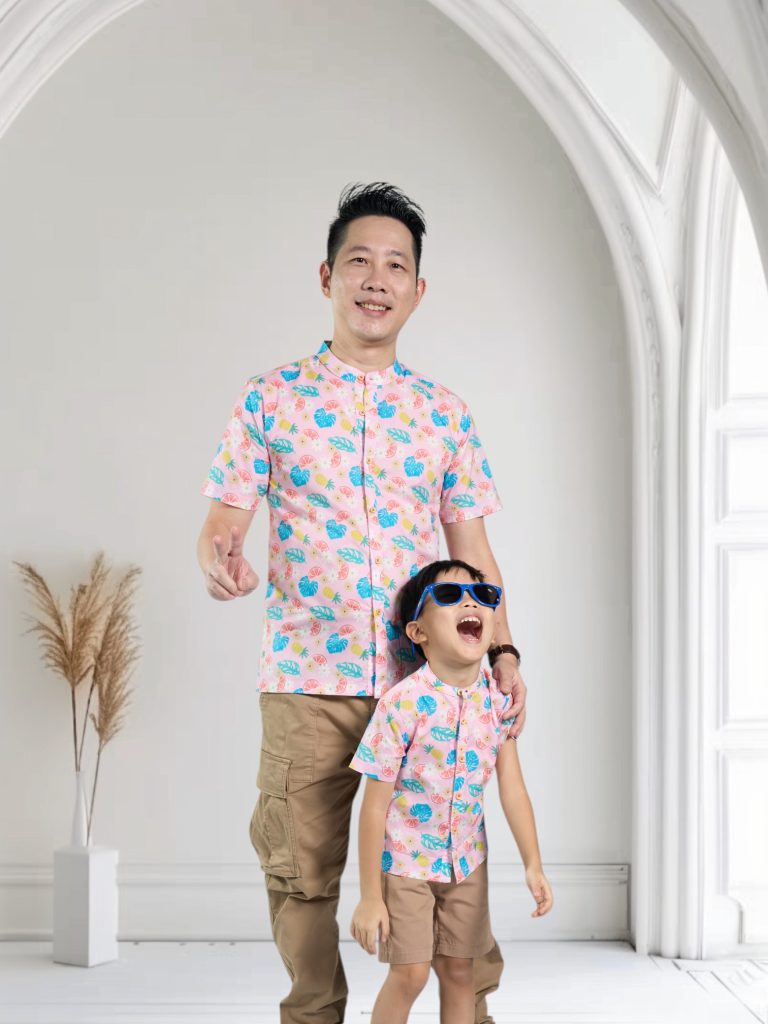 CNY 2025 Pineapple Series – Men’s shirt – Pink Heart
